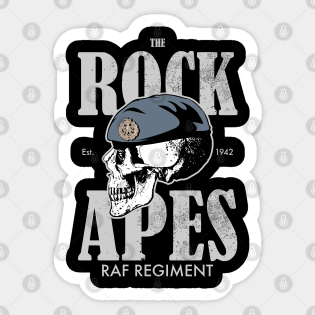 RAF Regiment Rock Apes (distressed) - Royal Air Force - Sticker | TeePublic