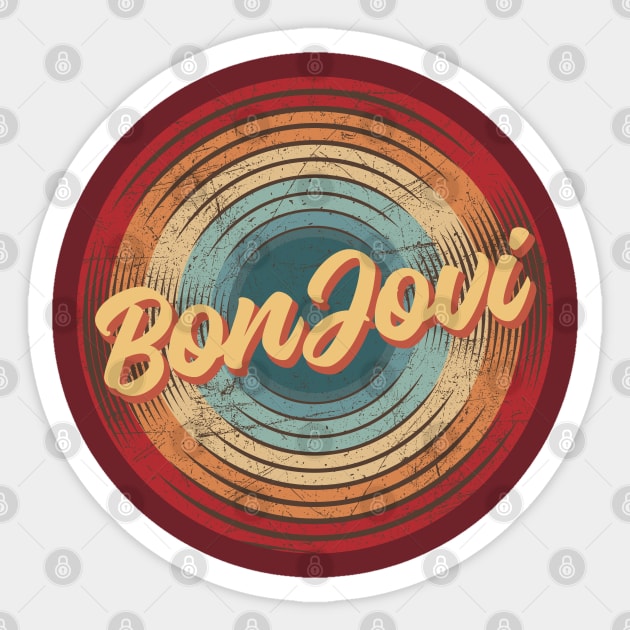 Bon Jovi Vintage Circle - Musician - Sticker | TeePublic