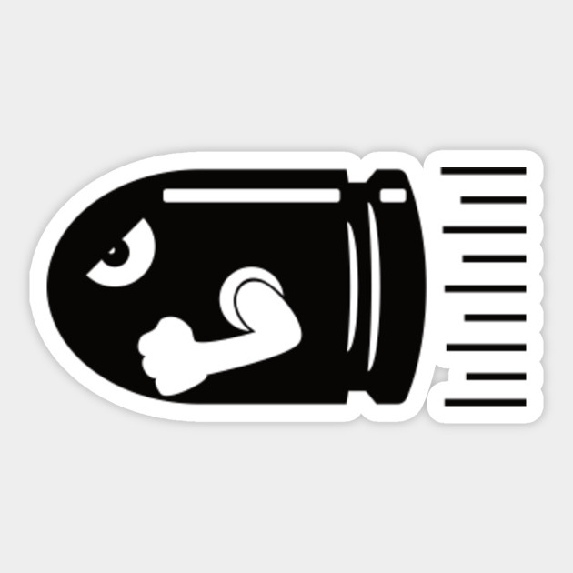 Super Mario Bullet Bill Vector - Super Mario - Sticker | TeePublic
