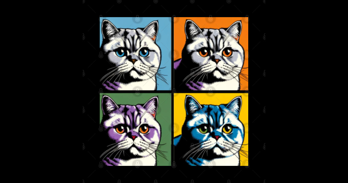 British Shorthair Pop Art- Cat Lovers - British Shorthair Cat - Sticker ...