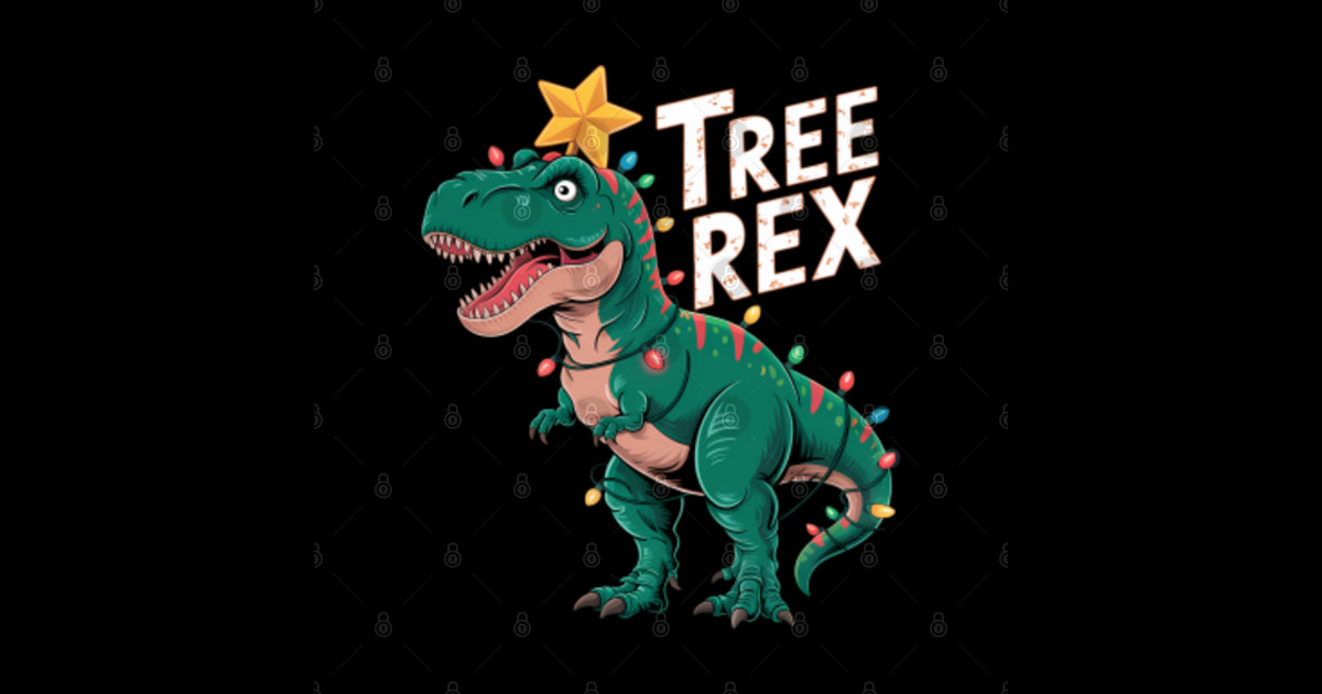 Christmas Dinosaur Christmas Tree T rex Xmas - Christmas Dinosaur ...