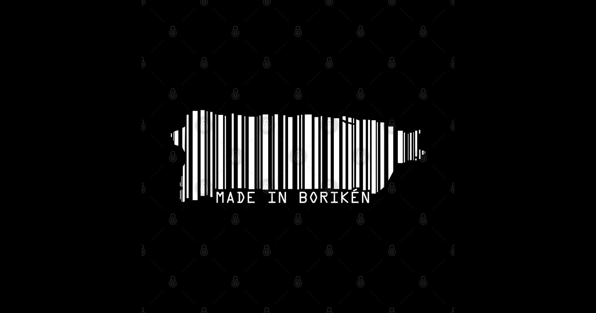 Puerto Rico Map Made in Boriken Barcode White Design - Puerto Rico ...