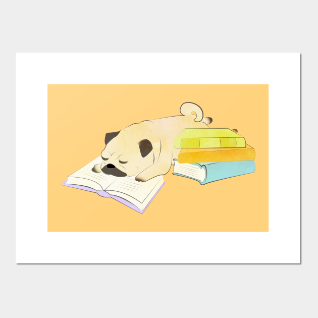 PUG READS - Pug - Posters and Art Prints | TeePublic