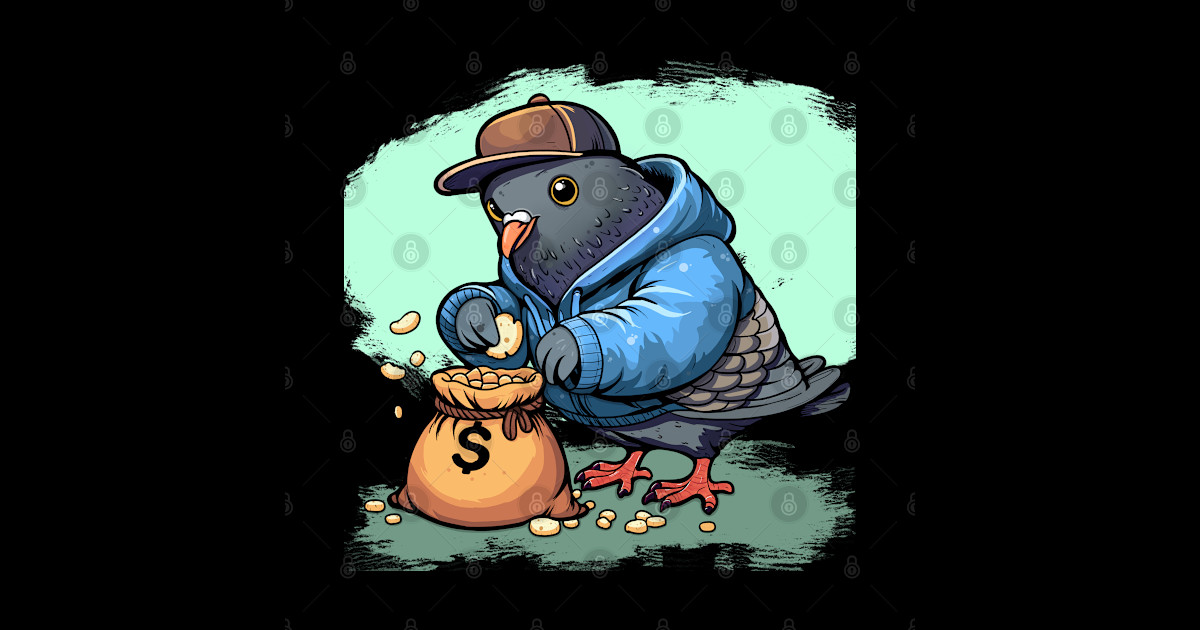 Bread Baron - Funny Pigeon Design - Pigeon - Sticker | TeePublic