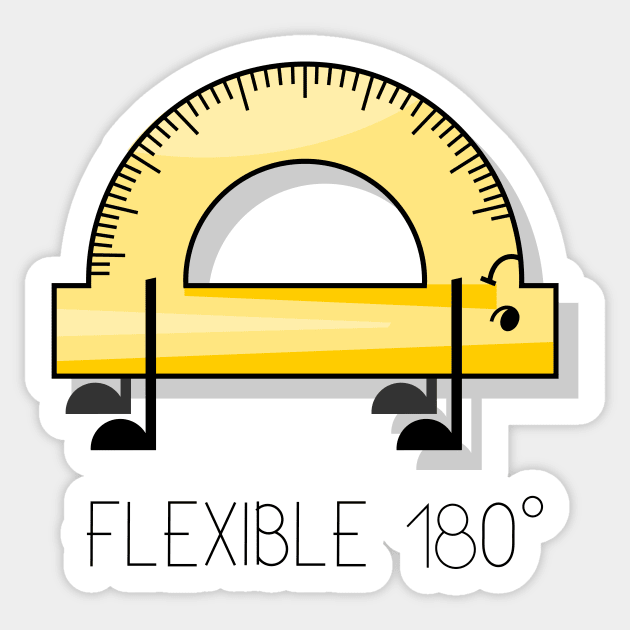 Flexible protractor cartoon drawing - Flexible - Sticker | TeePublic