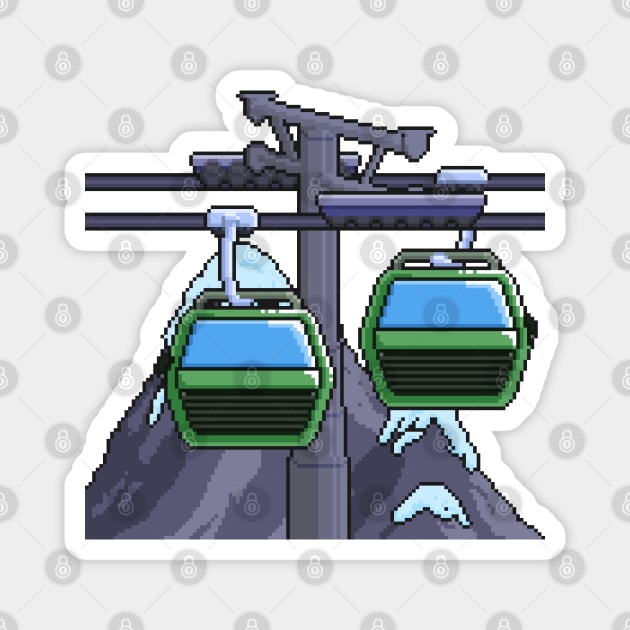 Pixel Art Cable car - Pixel Art - Magnet | TeePublic