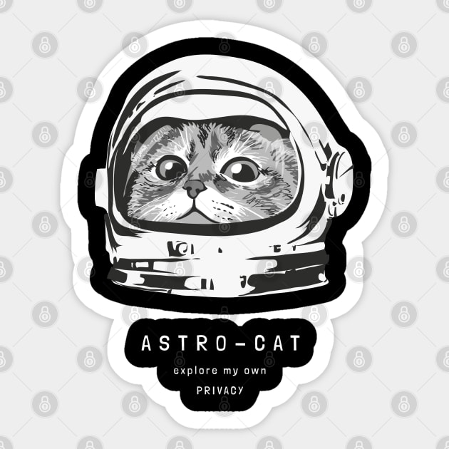 Astro Cat Planet - Astro Cat Planet - Sticker | TeePublic