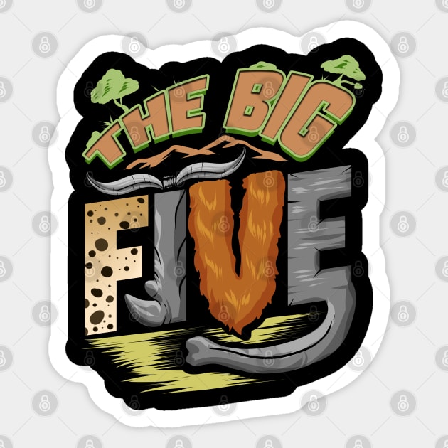 The big five African - The Big Five - Sticker | TeePublic