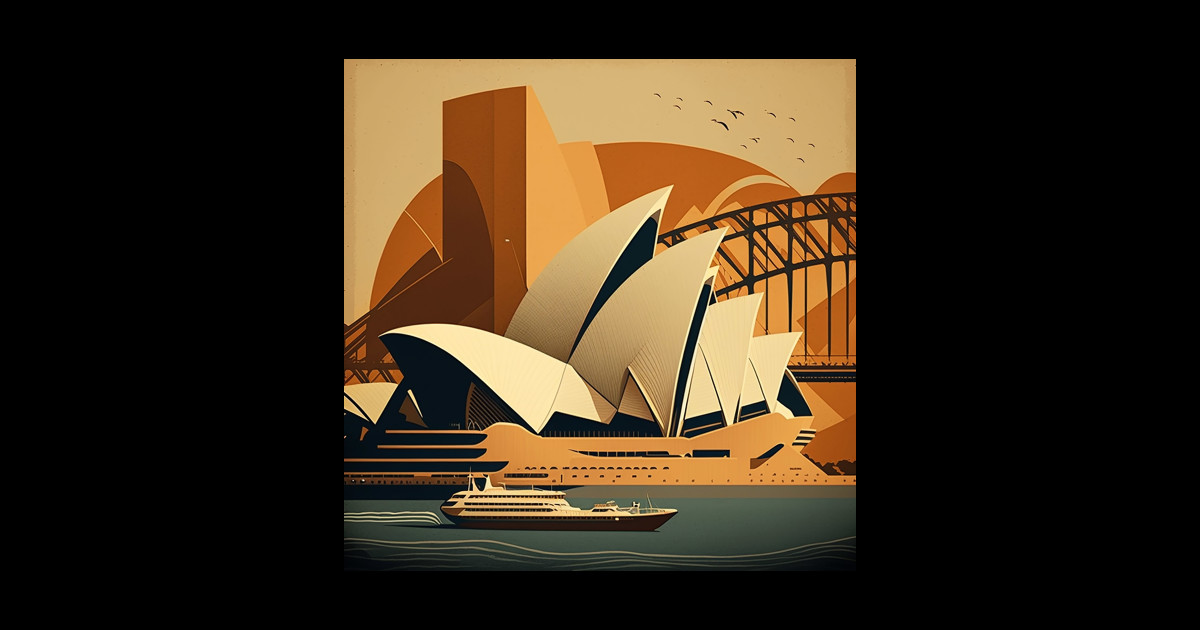 Stylised Sydney Opera House - Sydney Opera House - Sticker | TeePublic