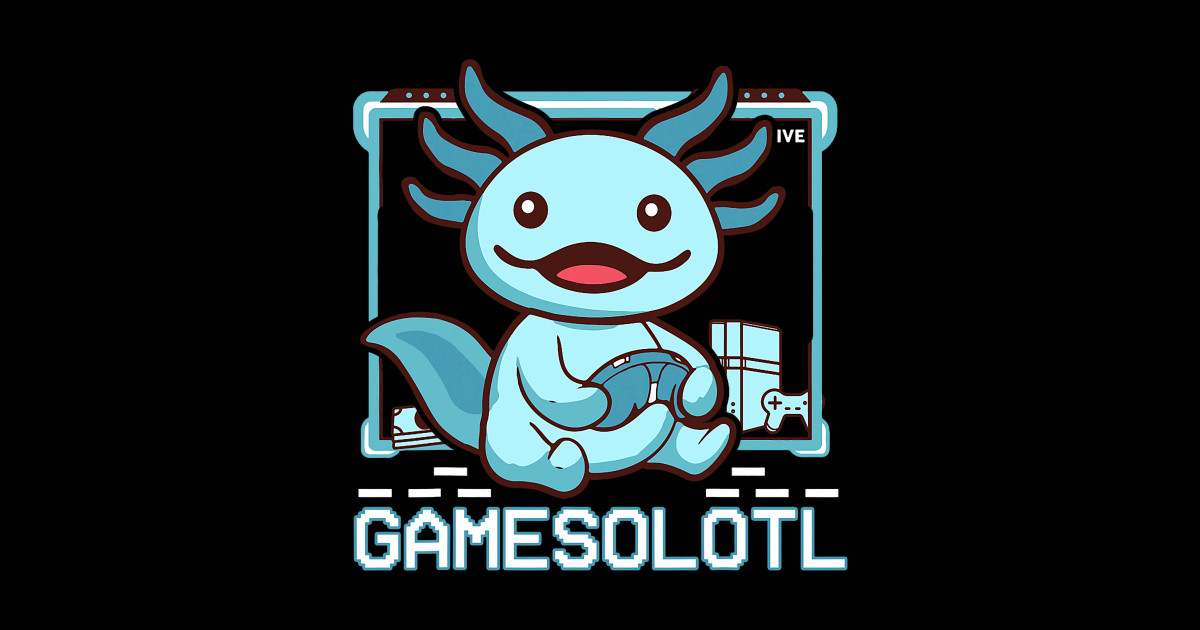 Funny Gamesalotl Axolotl Video Gamer Gaming - Gamesalotl - Sticker ...