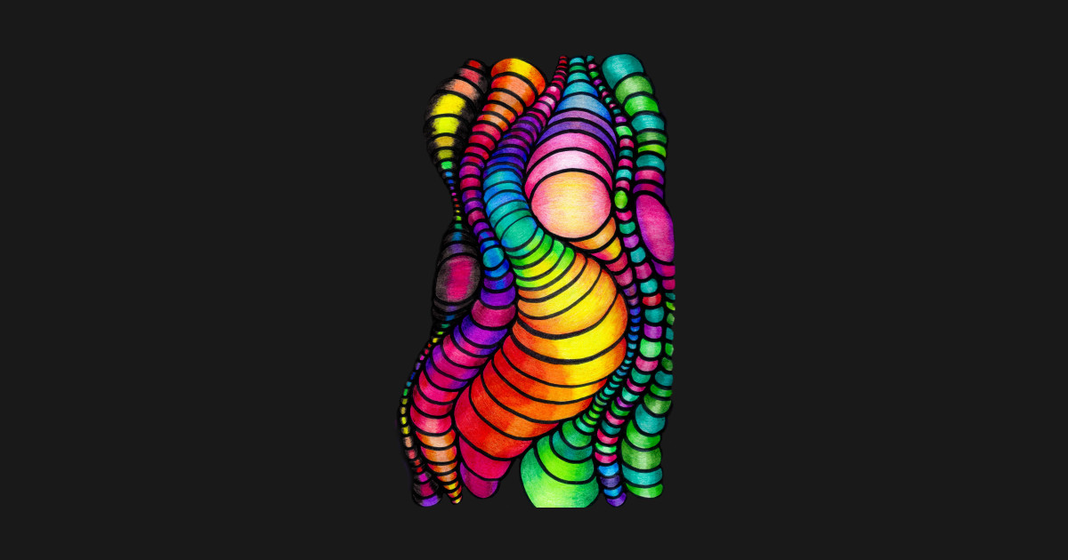 Colorful Tube Worms - Op Art - Tube - T-Shirt | TeePublic