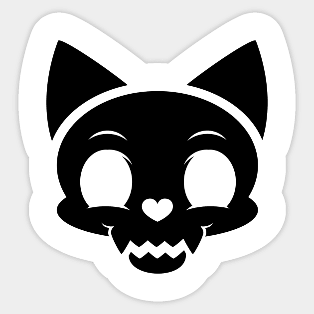 Skull Kitty - Black - Cat - Sticker | TeePublic