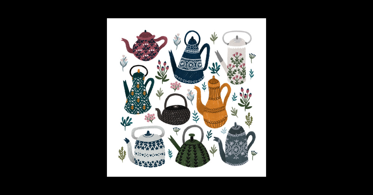 Tea Time - Teapots - Sticker | TeePublic