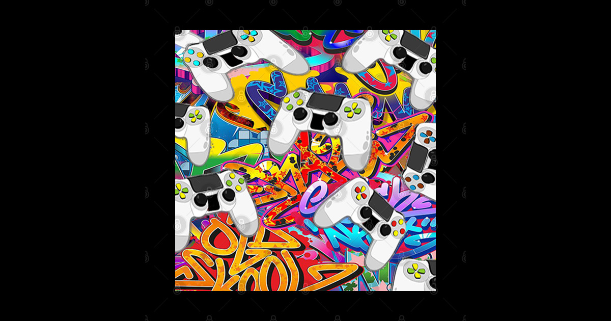 Gamer Graphic Design Game Controller Graffiti Psychedelic Pop Art ...