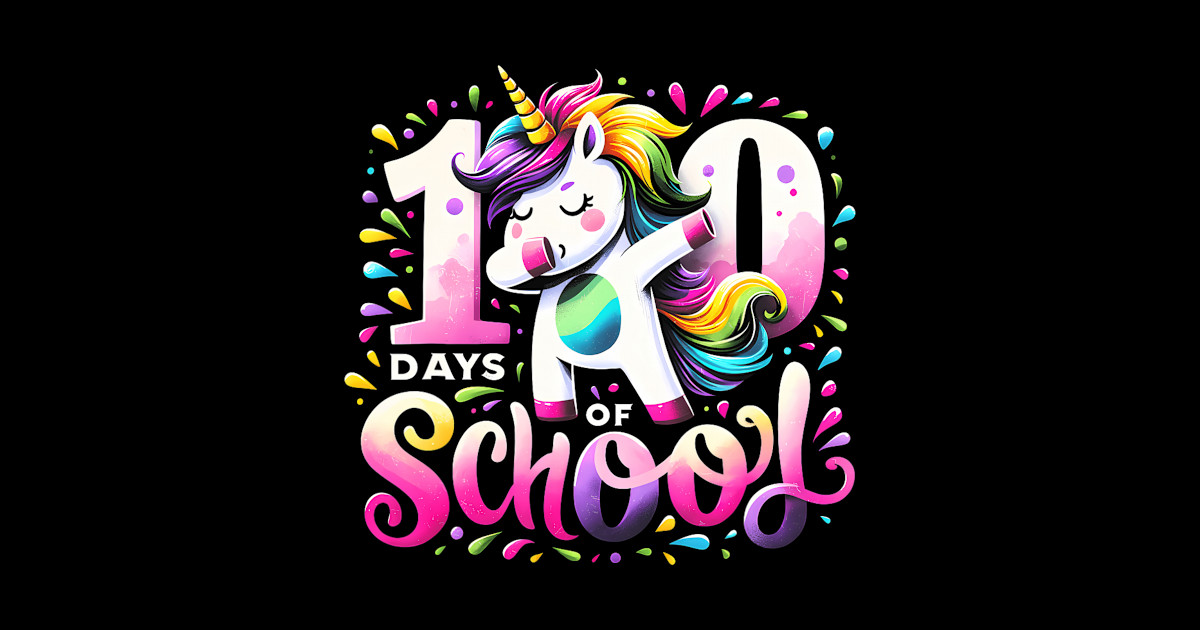 100 Days Of School Cute Unicorn Back To School Unicorn - 100 Days Of ...