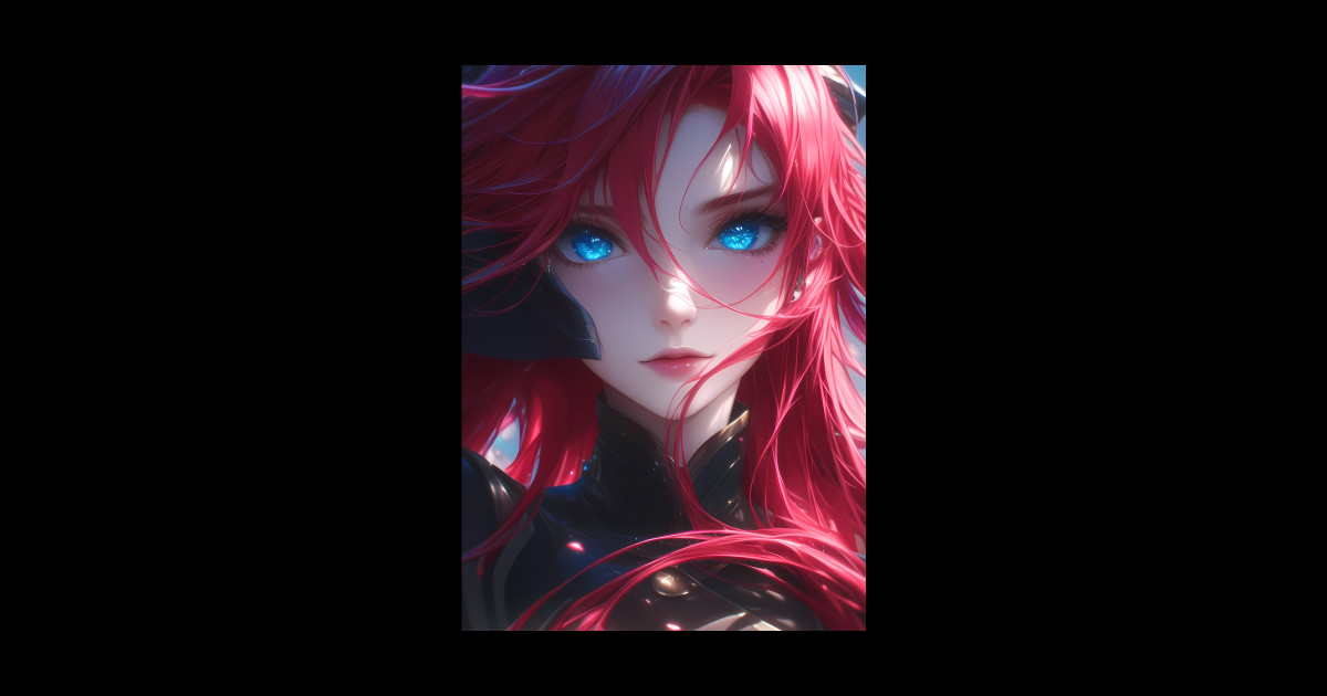 Rias Gremory Highschool Dxd Crimson Hair Blue Eyes Anime Girl Portrait ...