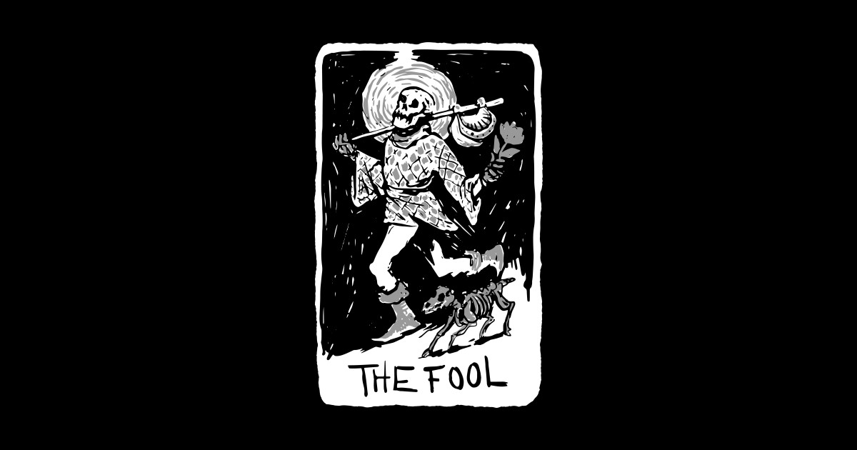 The Fool Skeleton Tarot Card - The Fool - Pin | TeePublic