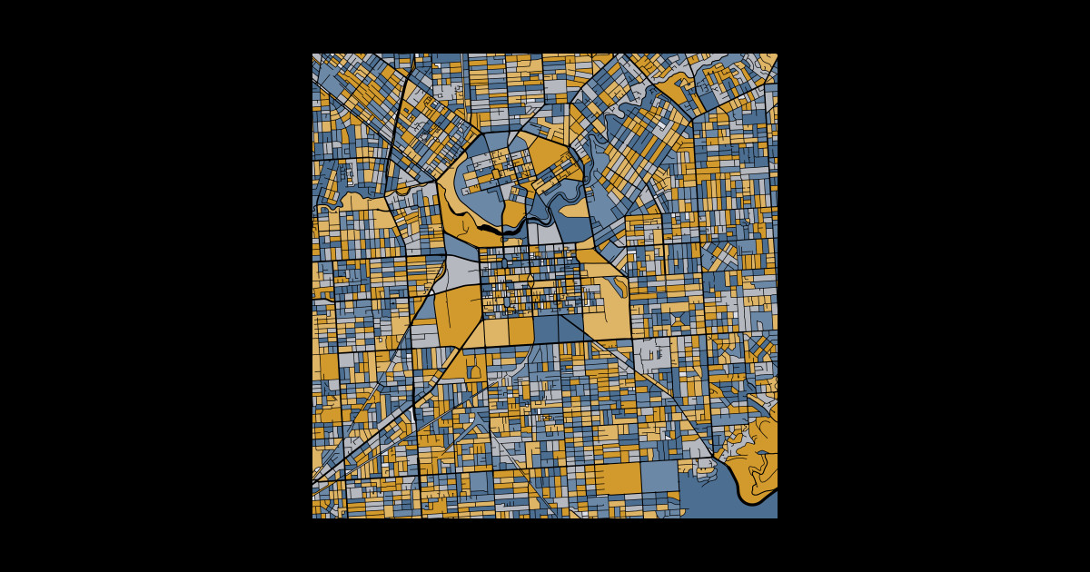 Adelaide Map Pattern in Blue & Gold - Adelaide Map - Sticker | TeePublic