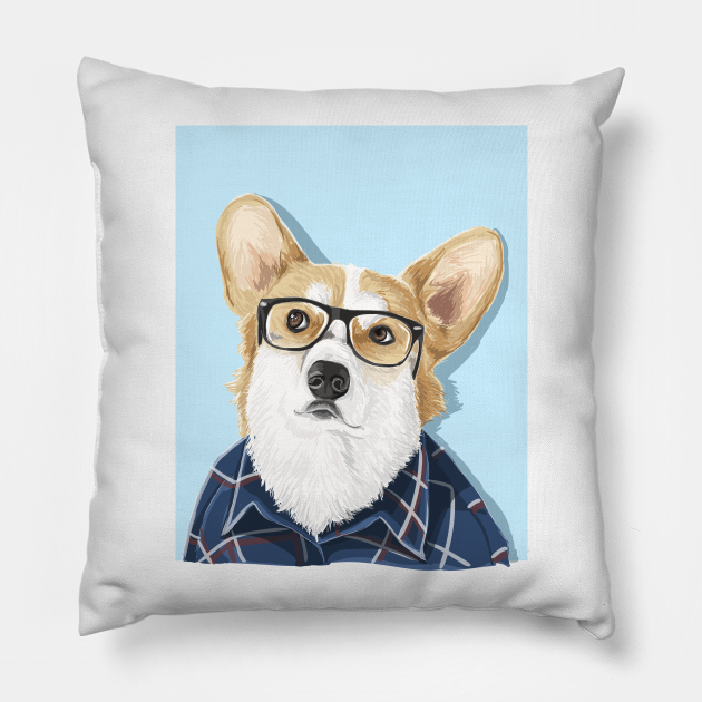 Nerd Corgi - Corgi - Pillow | TeePublic