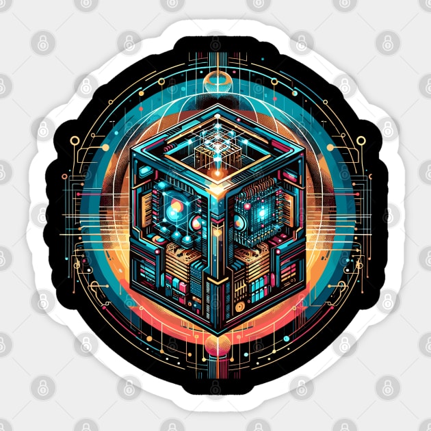 Futuristic Quantum Computing Power - Quantum Computer - Sticker | TeePublic