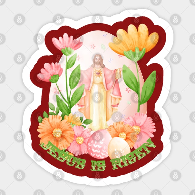 JESUS IS RISEN - Easter Eggs - Sticker | TeePublic