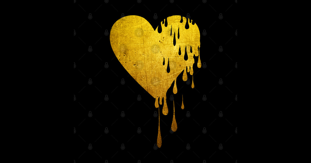 Bleeding Gold Heart - Heart - T-Shirt | TeePublic