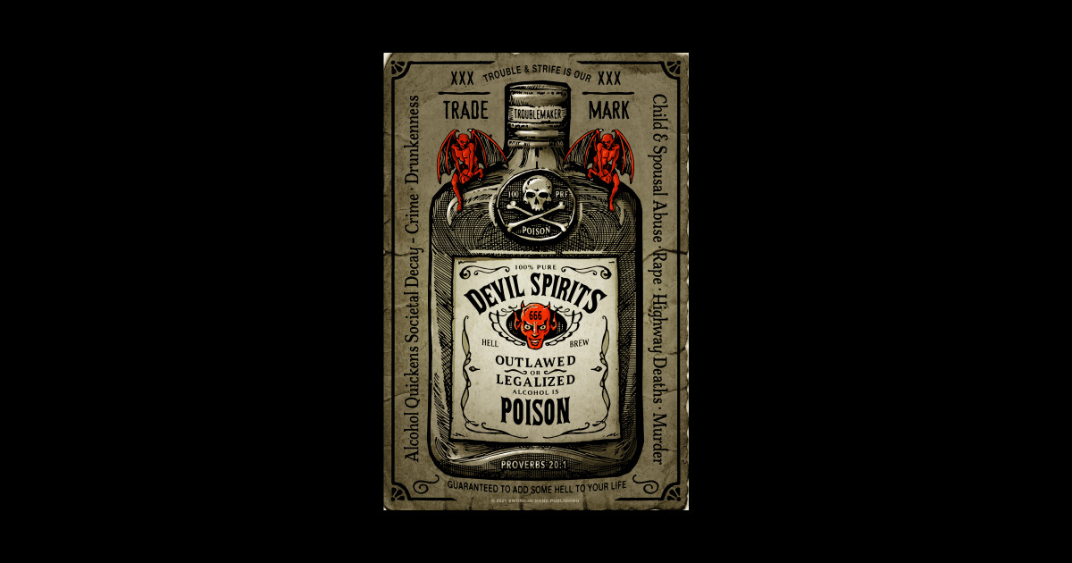 Devil Spirits Prohibition poster - Alcohol - Sticker | TeePublic