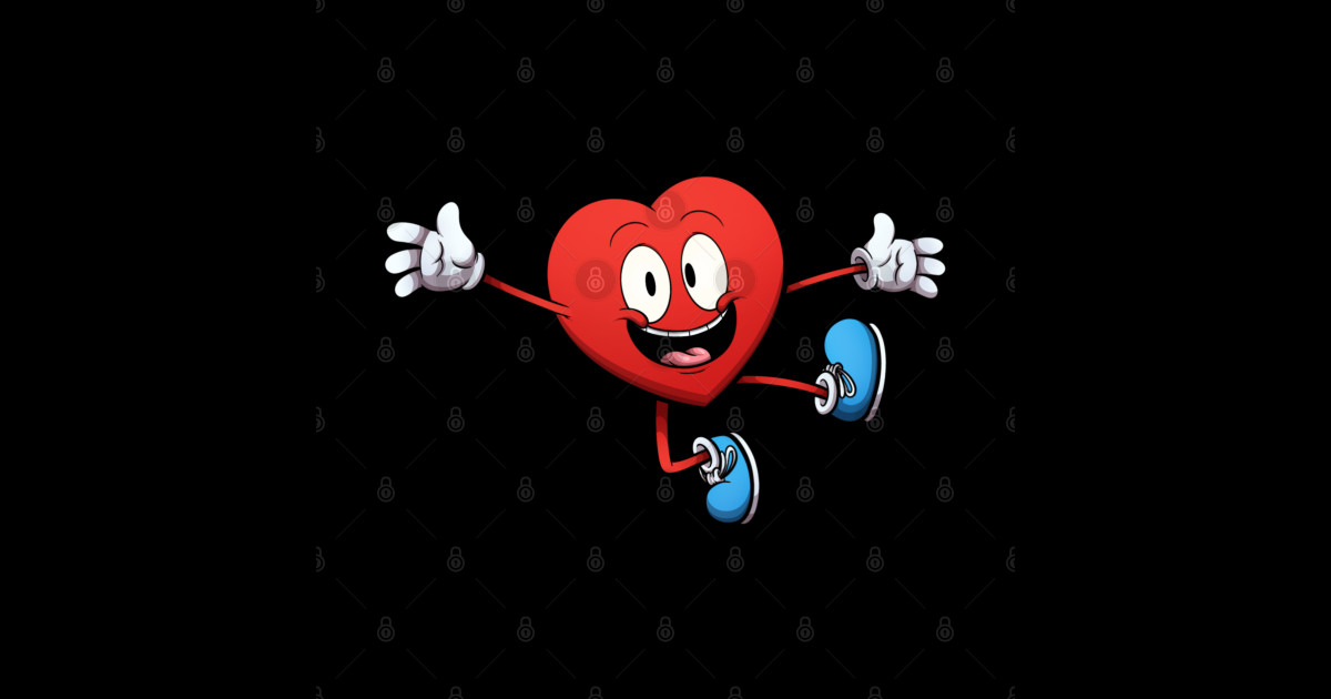 Cute Jumping Heart - Cute Jumping Heart - Sticker | TeePublic