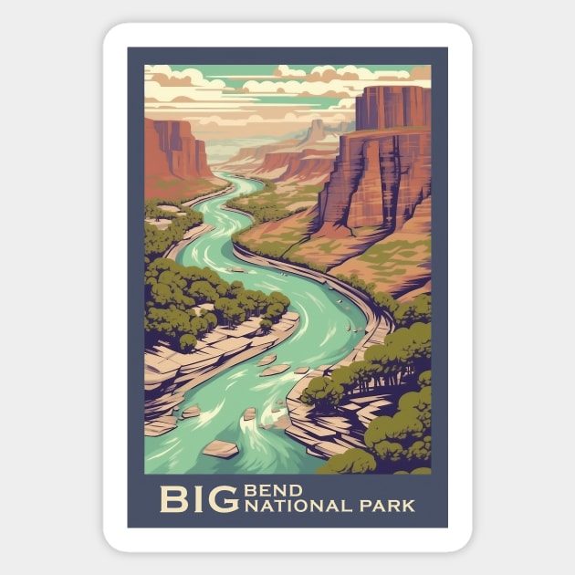 Big Bend National Park Travel Poster - Big Bend National Park - Sticker ...