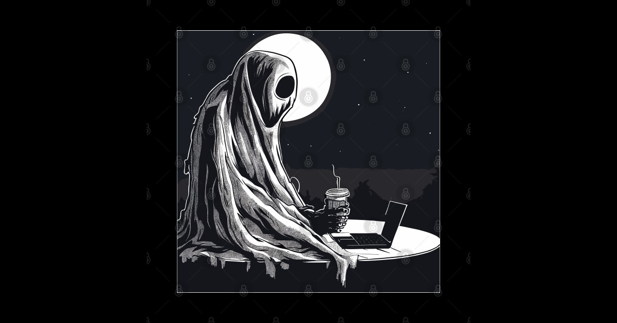 Spooky Ghost Work - Spooky Season - Sticker | TeePublic