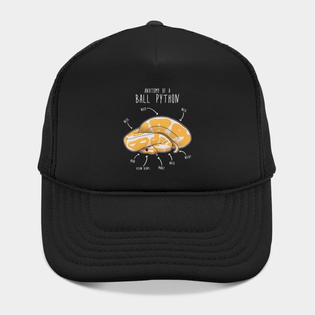 Anatomy of an Albino Ball Python - Snake - Hat | TeePublic