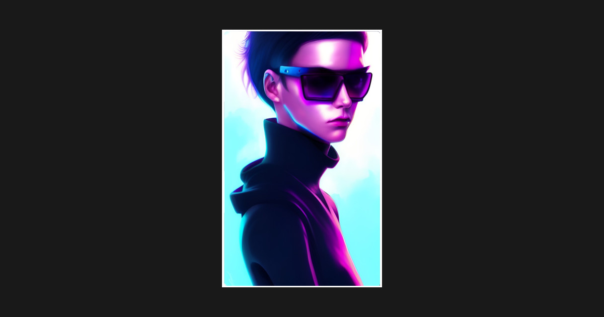 Synthwave - Sunglasses Boy 001 - Synthwave - T-Shirt | TeePublic