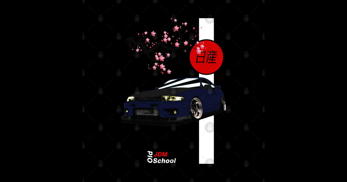 JDM R33 Blue Red Sun Edition - Nissan Skyline - Sticker | TeePublic