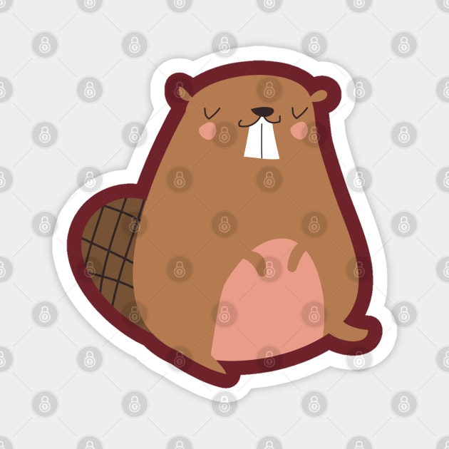 Smiling Beaver - Beaver - Magnet | TeePublic