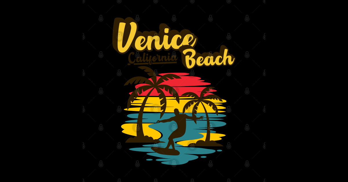 Vintage Venice Beach - Venice Beach - Sticker | TeePublic
