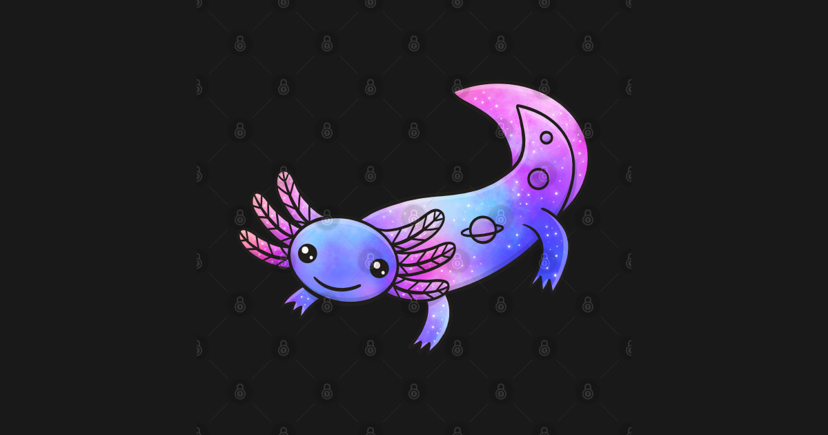 Cute Cosmic Axolotl in Space - Axolotl - T-Shirt | TeePublic