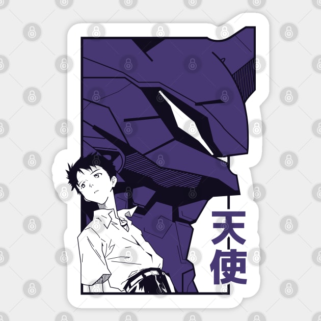 Eva 01 shinji - Evangelion - Sticker | TeePublic