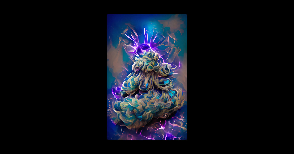 Blue Engorged Bioluminescent Nug 420 Weed Cannabis - Nugs - Sticker ...