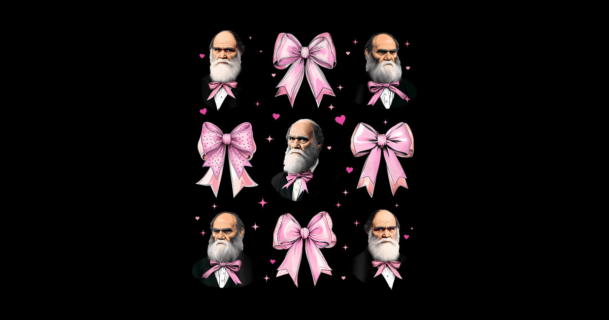 Charles Darwin Evolution Theory Pink Coquette Bow - Darwin Evolution ...