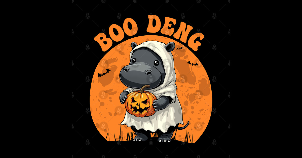 Moo Boo Deng Halloween Baby Hippo Cute Pygmy Cartoon - Moo Deng ...