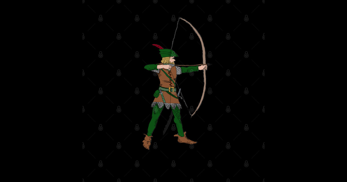 Robin Hood shooting arrow - Robin Hood - Sticker | TeePublic