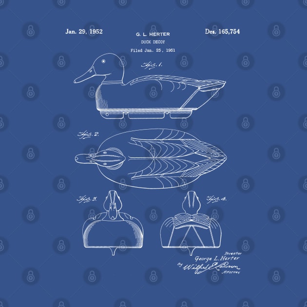 Duck Decoy Patent - Hunter Outdoorsman Art - Blueprint - Duck Decoy ...