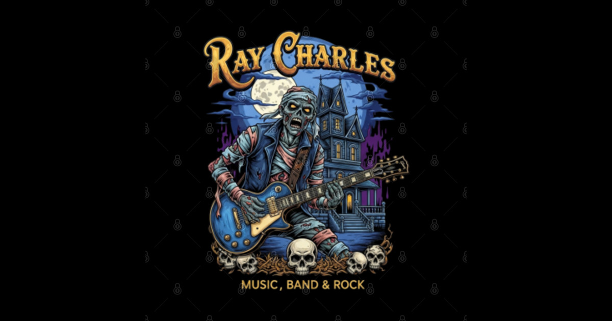 Ray Charles Zombie Rocker - Ray Charles Zombie Rocker - Sticker | TeePublic
