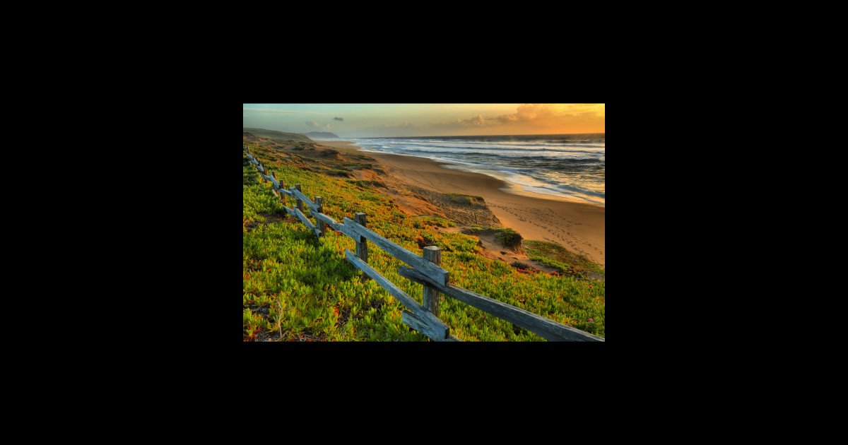 Pt. Reyes North Beach Sunset - Point Reyes - Sticker | TeePublic