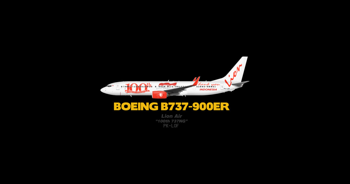 Boeing B737-900ER - Lion Air "100th 737NG" - B739er - Sticker | TeePublic