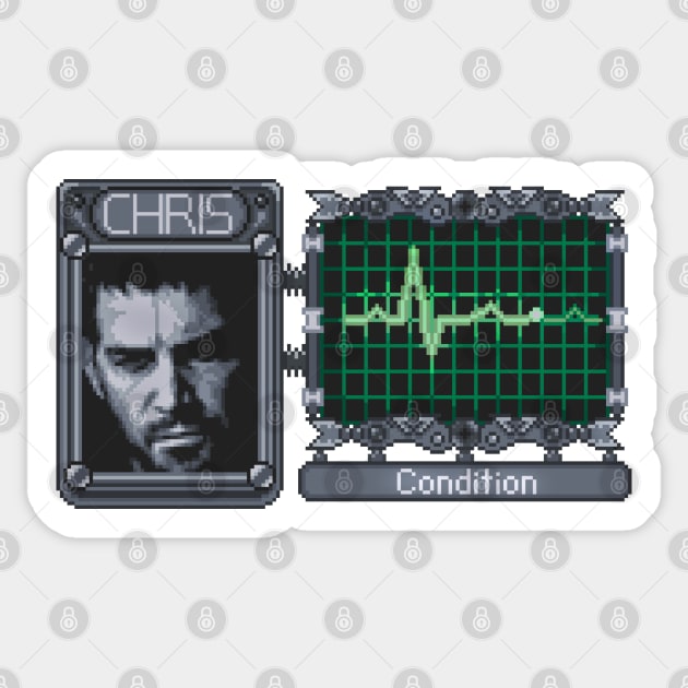 Chris Redfield Pixel Art - Resident Evil - Sticker | TeePublic
