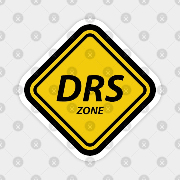 DRS zone Yellow Warning Traffic Sign - F1 - Magnet | TeePublic