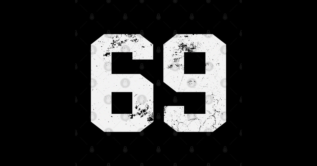 69 Number Logo - Vintage Style - 69 - Posters and Art Prints | TeePublic