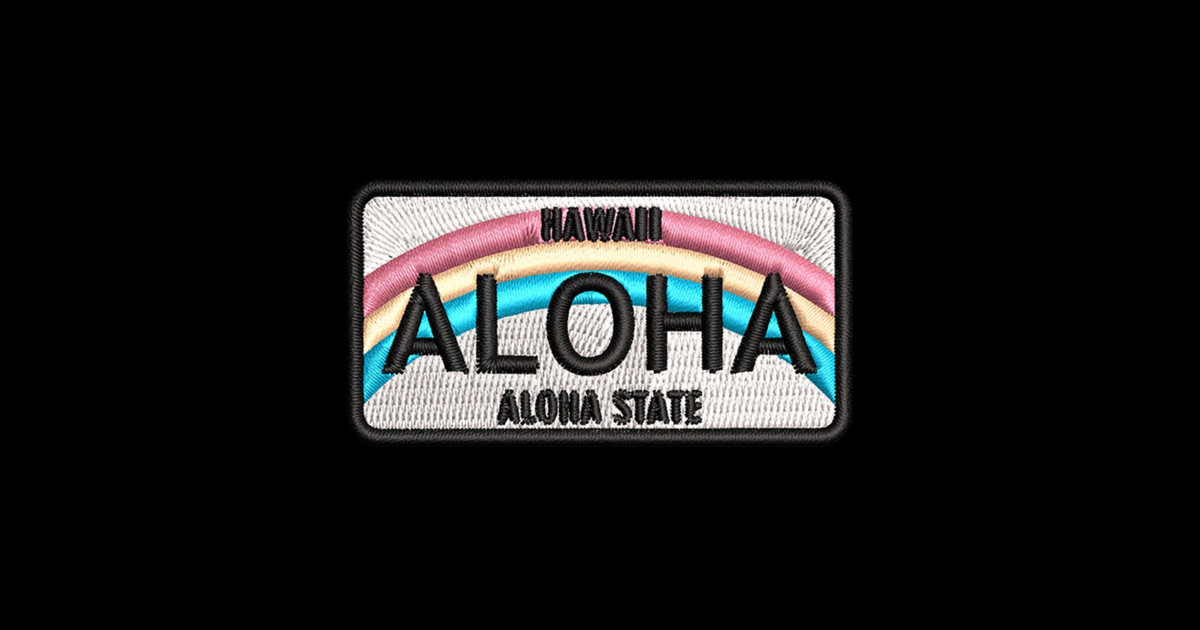 Aloha Hawaii License Plate Patch - Aloha Hawaii License Plate Patch ...