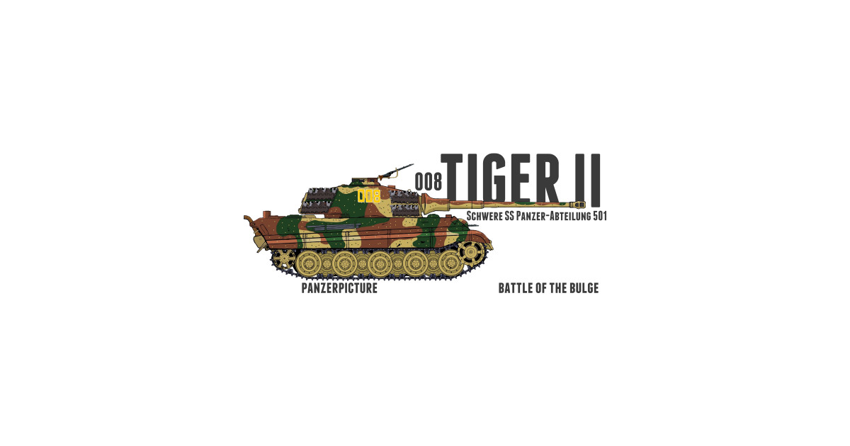 Tiger II 008 Battle of the Bulge - Panzer - T-Shirt | TeePublic